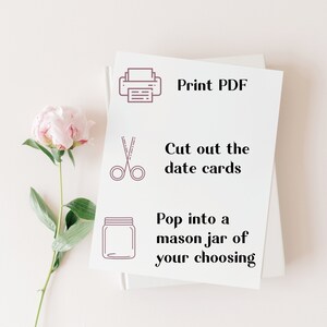 Printable Date Night Jar. A Date Night Box for Couple in a Date Jar ...
