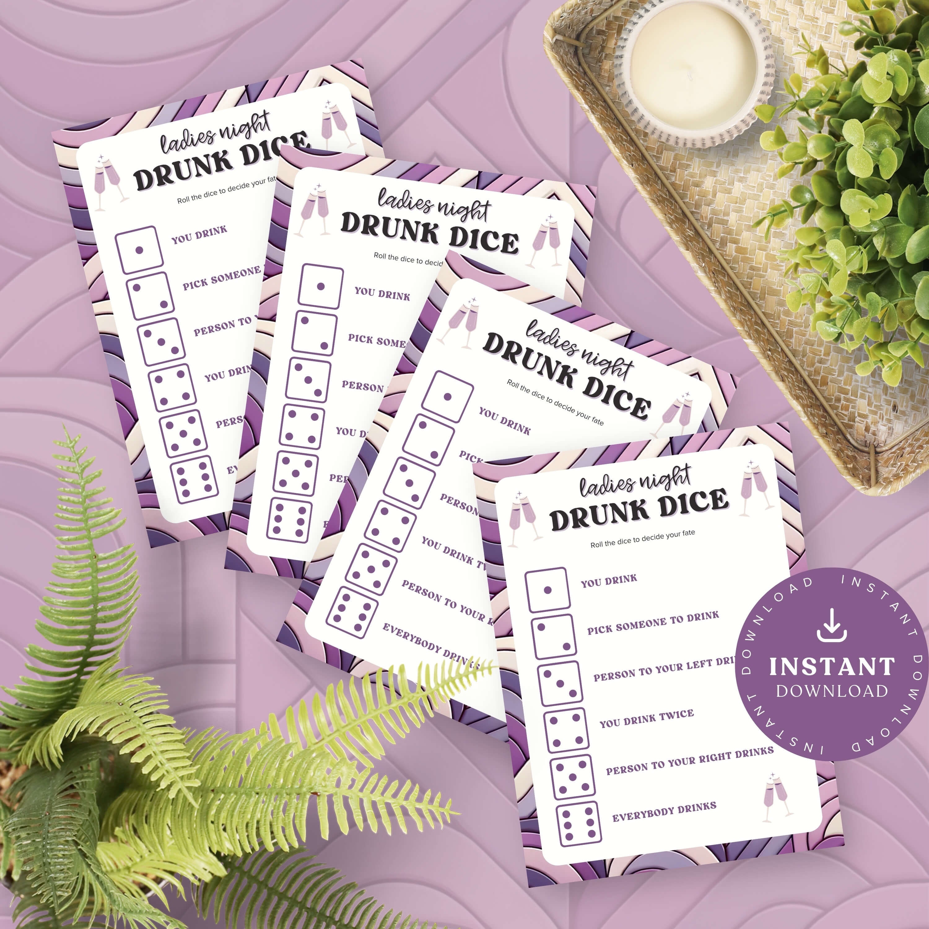 Ladies Night Drunk Dice Game Printable Ladies Night Game Ladies Night ...