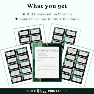 100 Printable Conversation Cards for Couples & Friends. Conversation ...