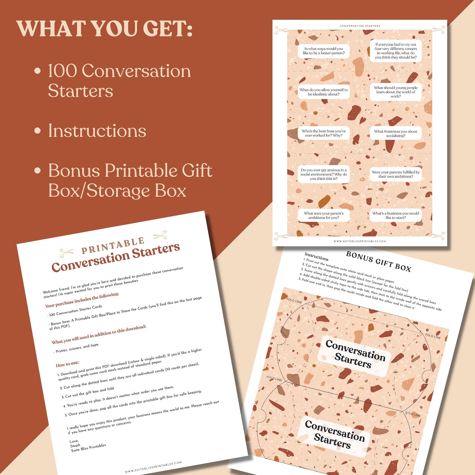 Printable Conversation Starters Table Topics for Dinner - Etsy Australia