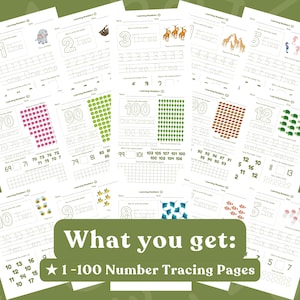 Tracing Numbers 1-100 for Kindergarten | Printable Numbers 1 – 100 ...