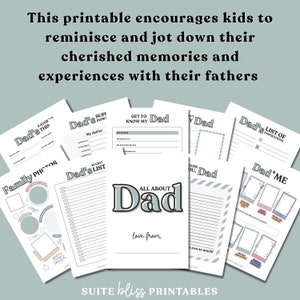 All About My Dad Printable, Cute Fathers Day Gift. All About Dad Gift ...