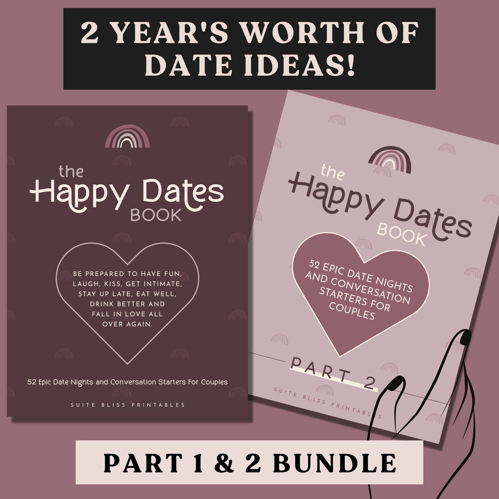 Printable Date Night Ideas Book BUNDLE. A Date Night Box & Date Night ...