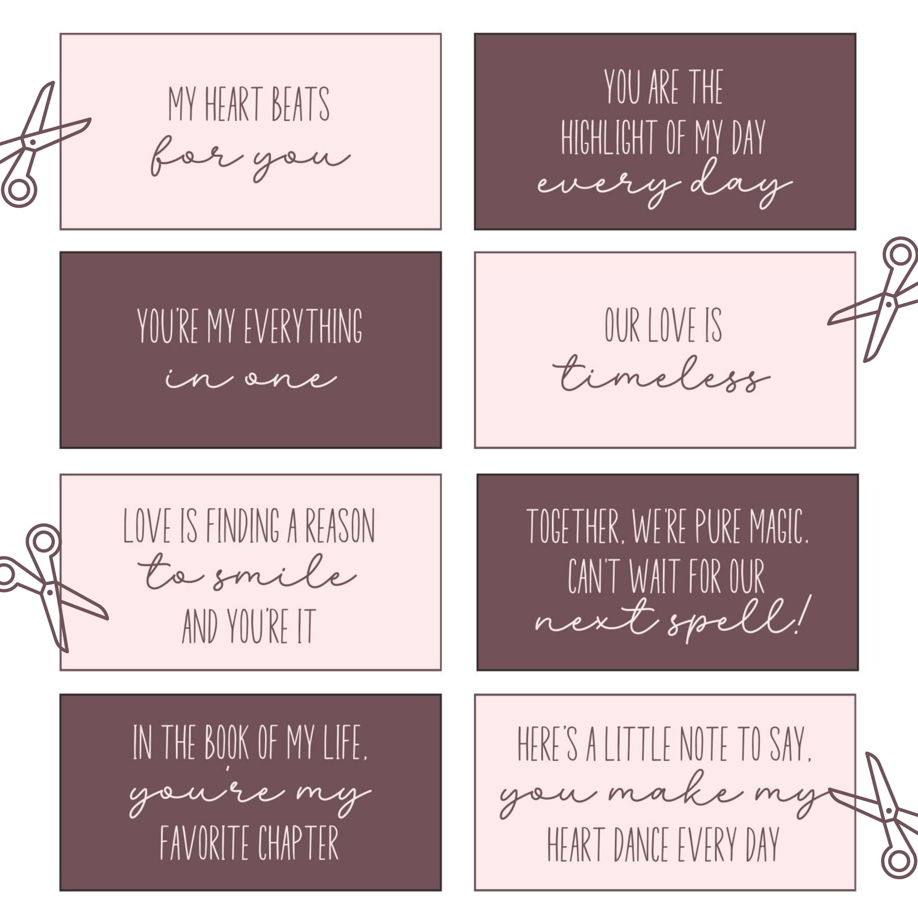 Printable Love Notes for Couples: Romantic Lunchbox Notes (PDF) - Etsy