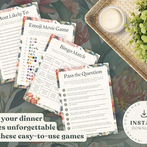 Dinner Party Games: 10 Fun Table Games, Icebreaker (PDF) - Etsy