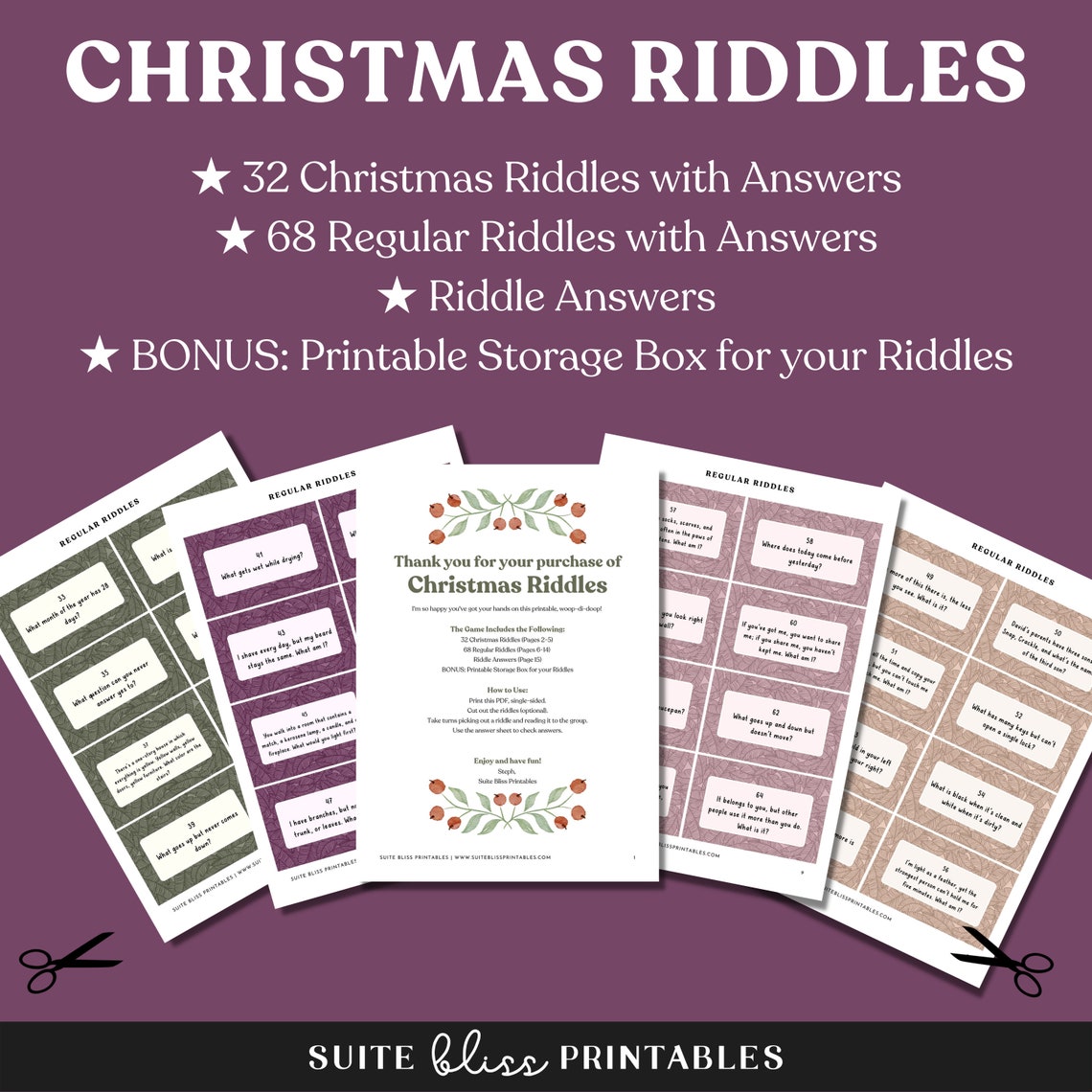 Printable Christmas Riddles Game: Family Fun (PDF) - Etsy
