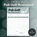Pub Golf Scorecard | Editable Pub Golf Template | Bar Golf Scorecard ...