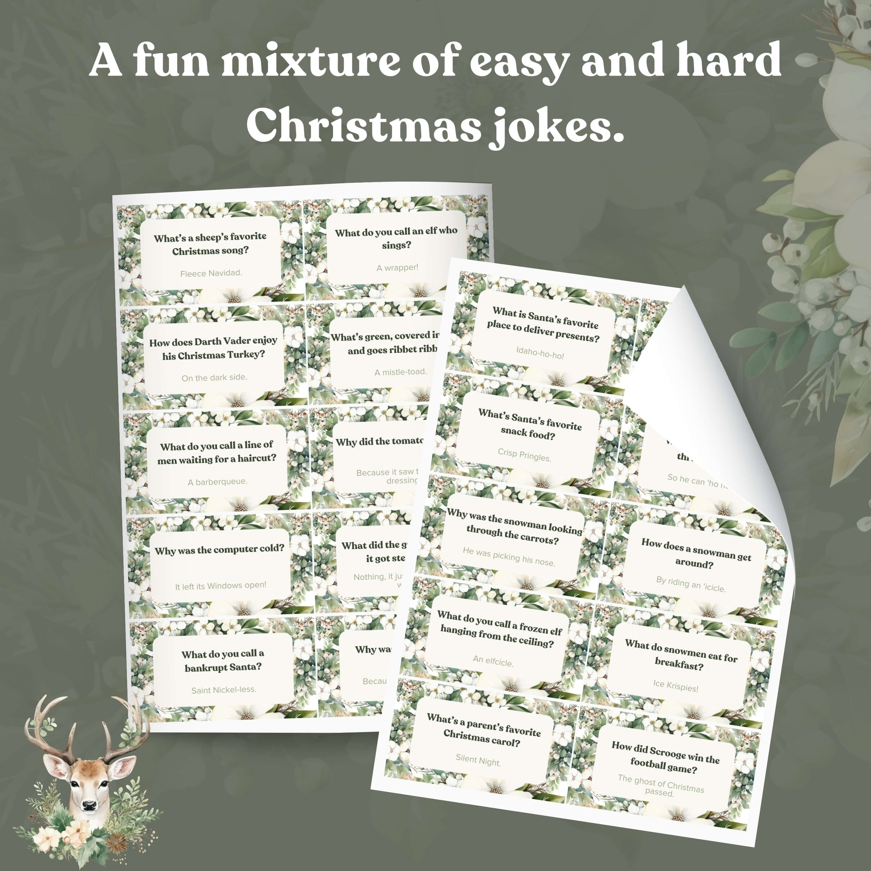 Christmas Cracker Jokes: 50 Printable Riddles (digital Download) - Etsy