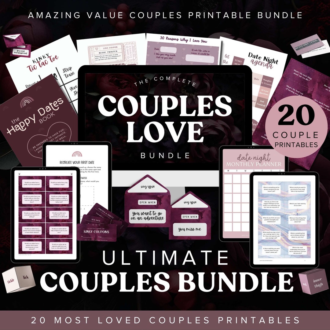 Ultimate Couples Love Bundle 20 Printables Date Night Ideas Couples ...