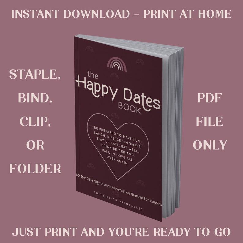 Printable Date Night Ideas Book 52 Dates A Date Night Jar & | Etsy