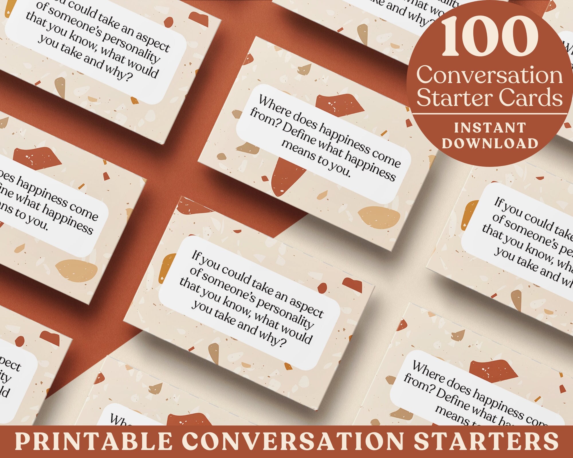 Printable Conversation Starters Table Topics for Dinner - Etsy Australia