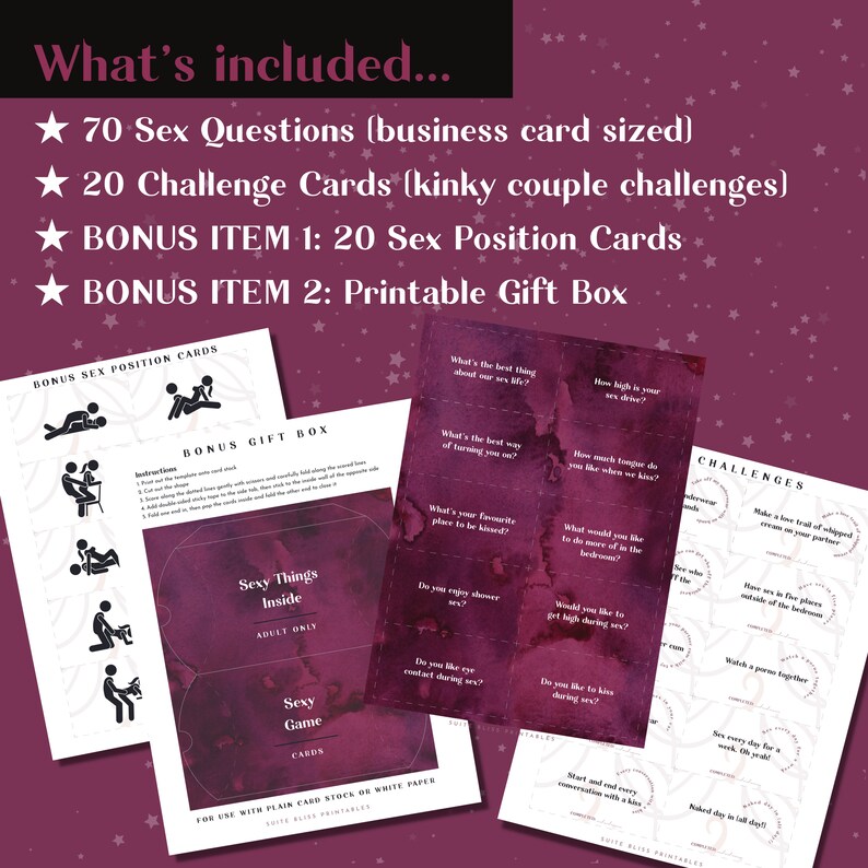Printable Sex Game Quiz Get To Know Your Partner Sexually And Understand