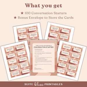 100 Printable Conversation Cards for Couples & Friends. Conversation ...