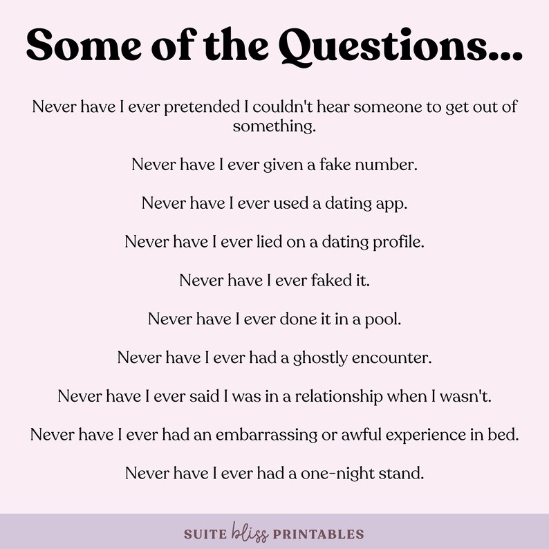 Never Have I Ever Card Game for Couples. Never Have I Ever Questions ...