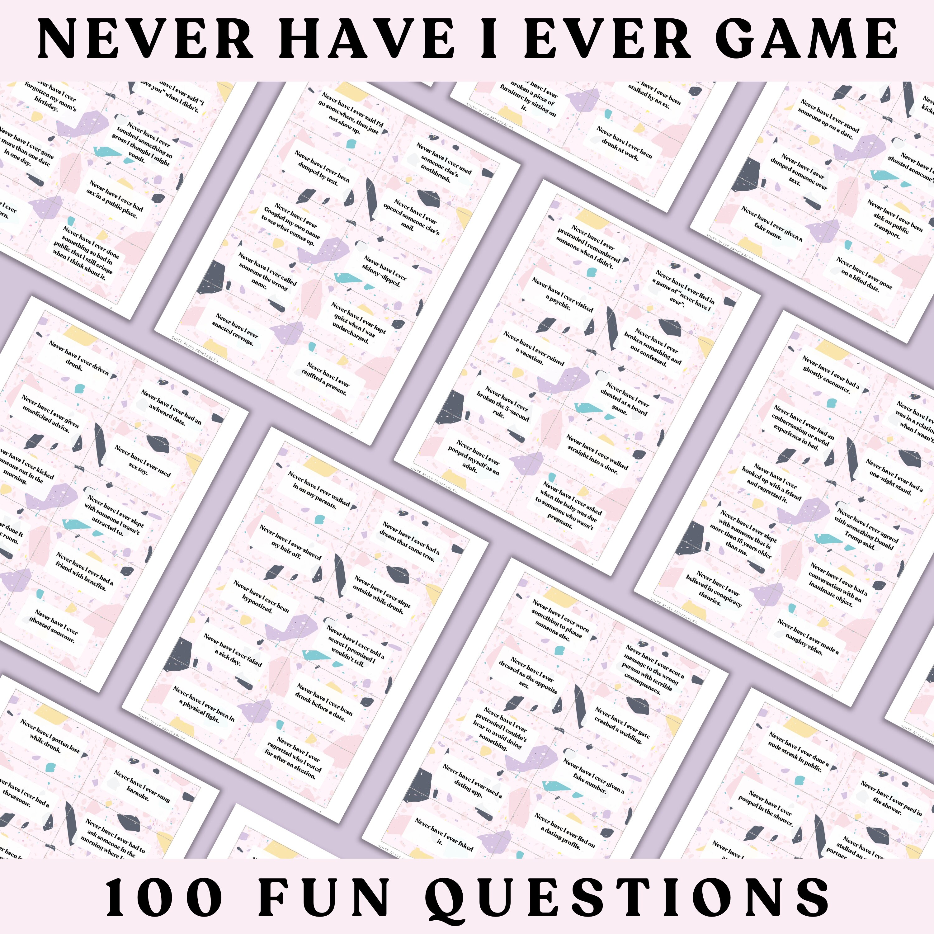 Never Have I Ever Card Game for Couples: Adult Party Game (printable ...