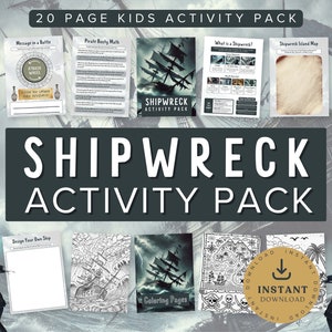 Shipwreck Activity Pack I Printable Shipwreck Activity I Ship Coloring ...