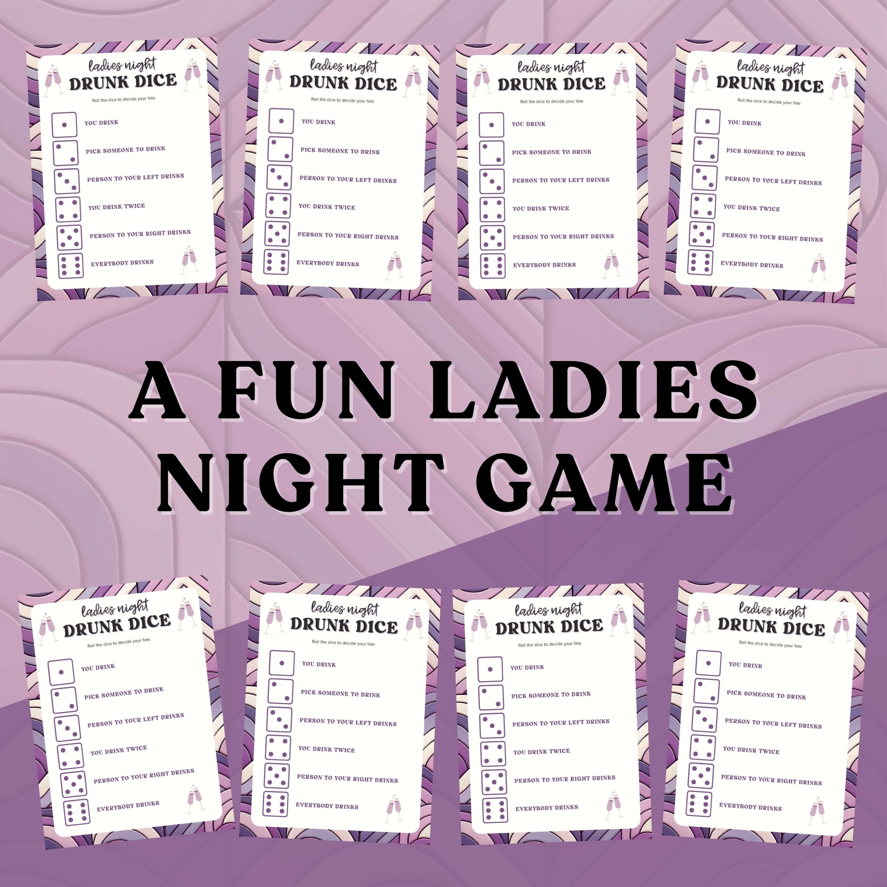Ladies Night Drunk Dice Game Printable Ladies Night Game Ladies Night ...