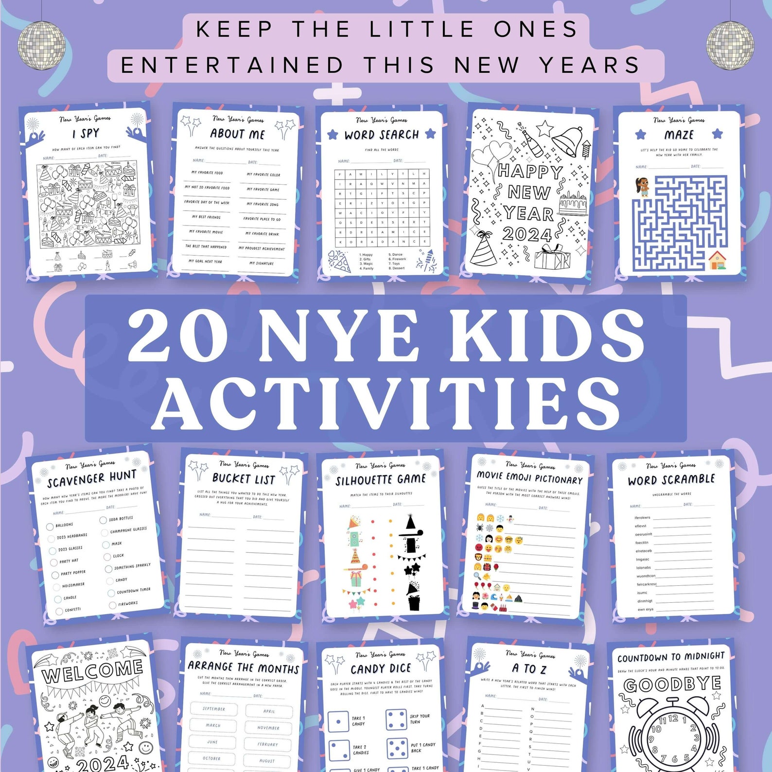 New Years Games Printable for Kids 20 New Years Eve Games Kids New ...