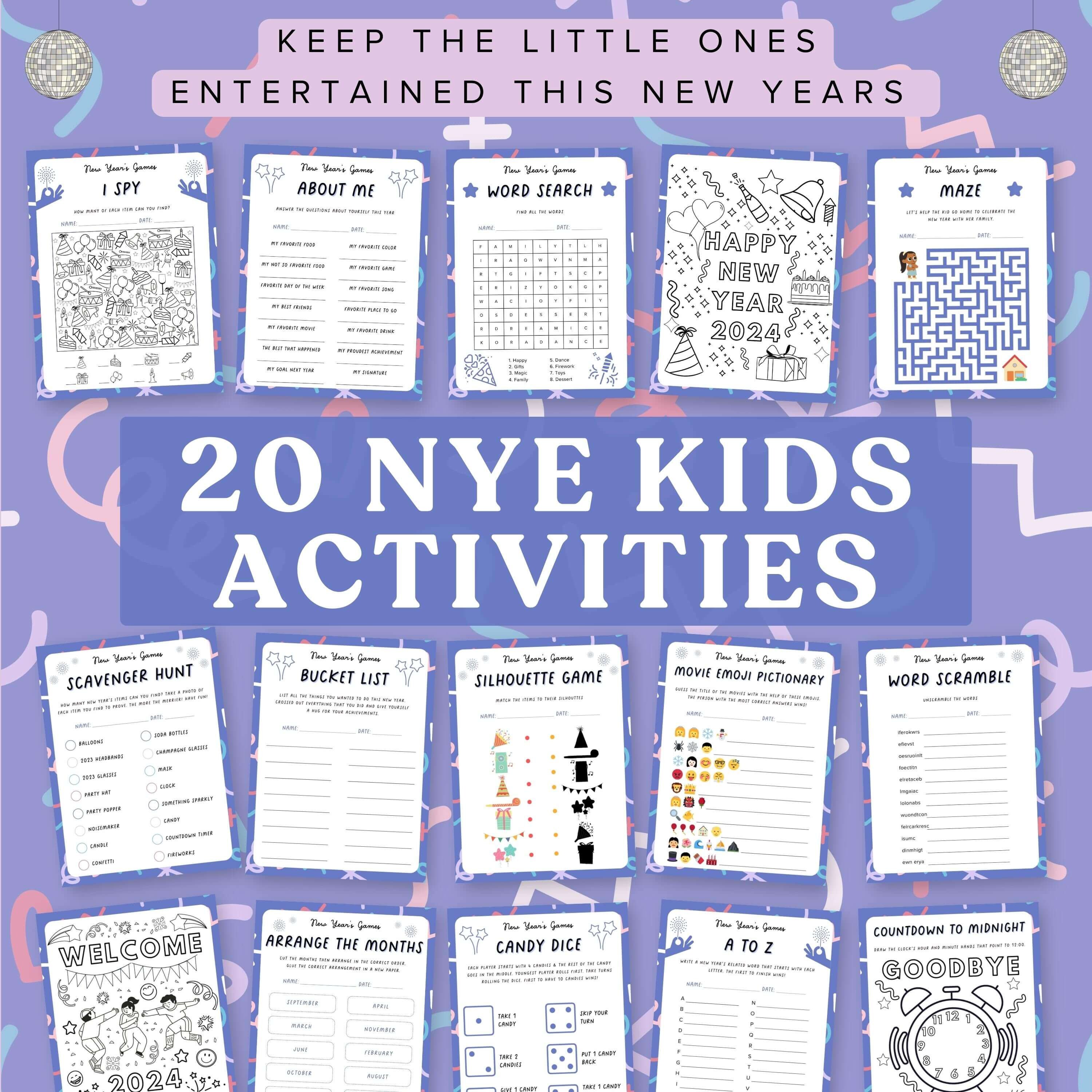 New Years Games Printable for Kids 20 New Years Eve Games Kids New ...