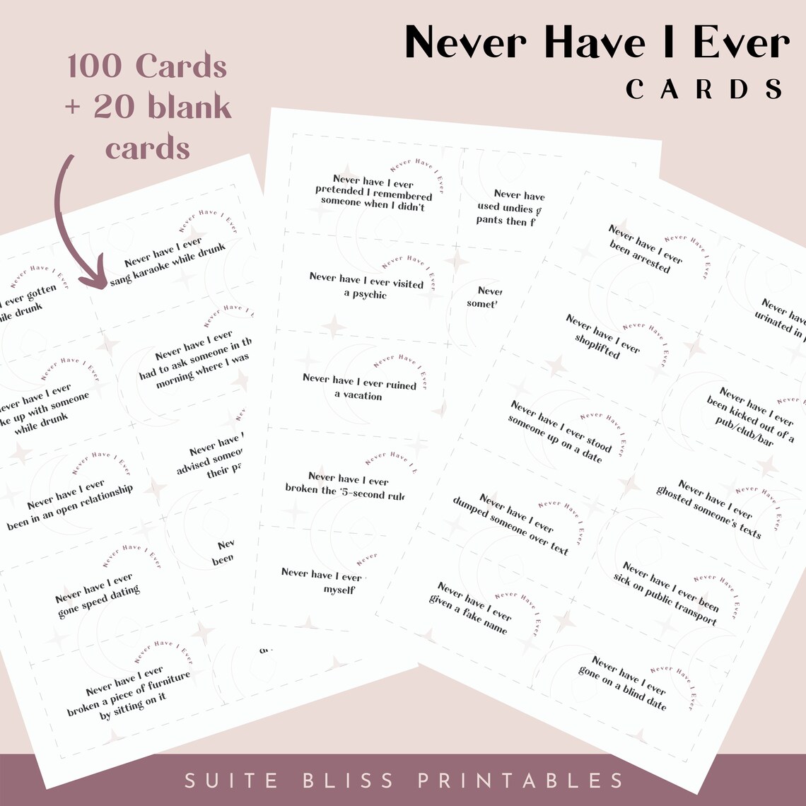 Never Have I Ever Card Game for Couples. Drunken Games for Fun Nights ...