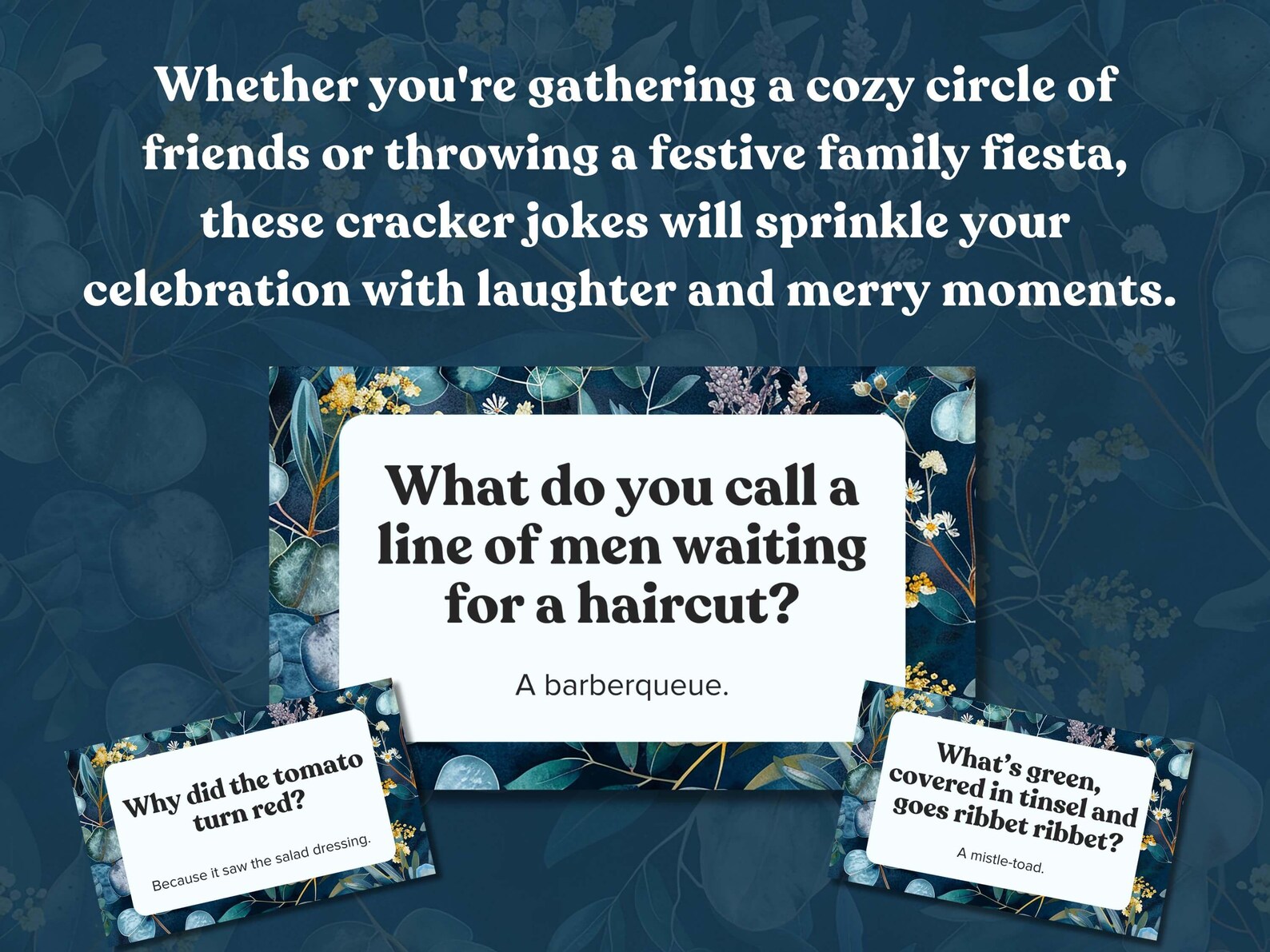 50 Christmas Cracker Jokes: Printable Riddles (PDF) - Etsy