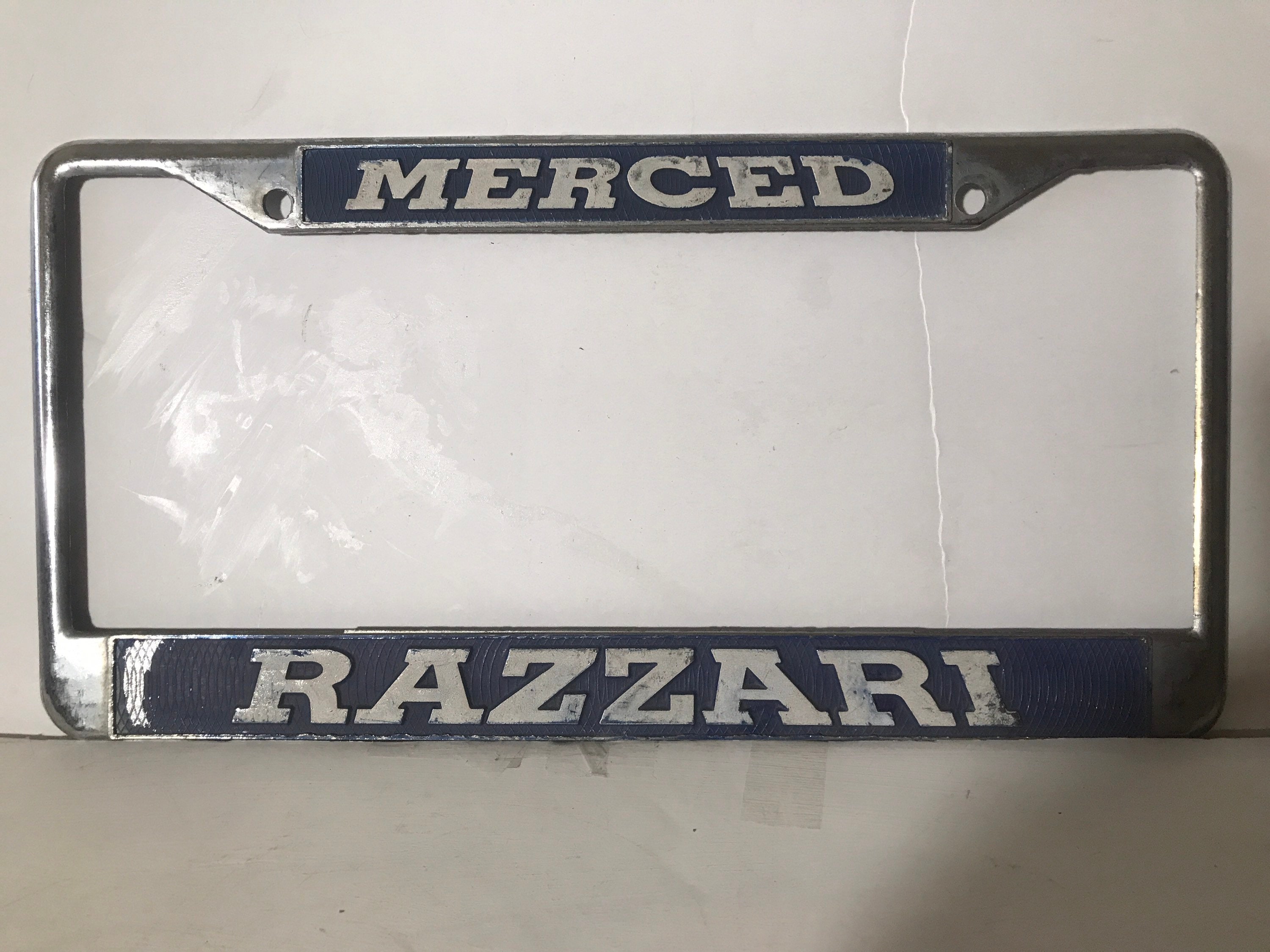 MERCED California Razzari Vintage License Plate Frame Metal Embossed - Etsy