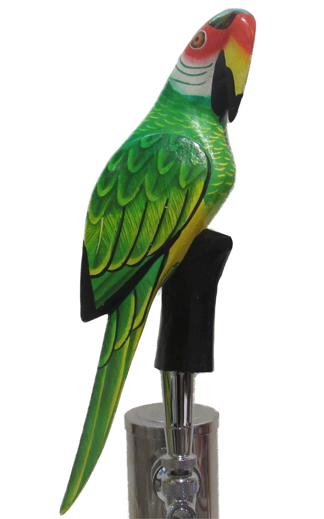 Wooden Green Parrot Beer Tap Handle Sports Bar Kegerator Breweriana ...