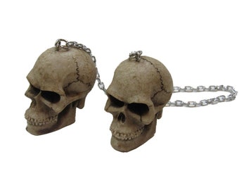 Bone Skeleton Head Rear View Mirror Skull Danglers - Etsy