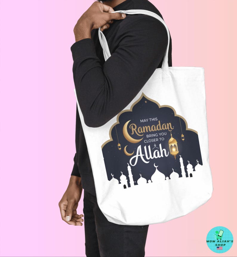 Ramadan Wishes Tote Bag, Islamic Holiday Gift, Reusable Shoulder Bag ...