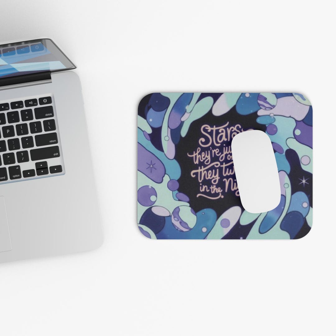 Rectangle Mouse Pad - Cosmic Stars and Planets Design, Blue Purple ...