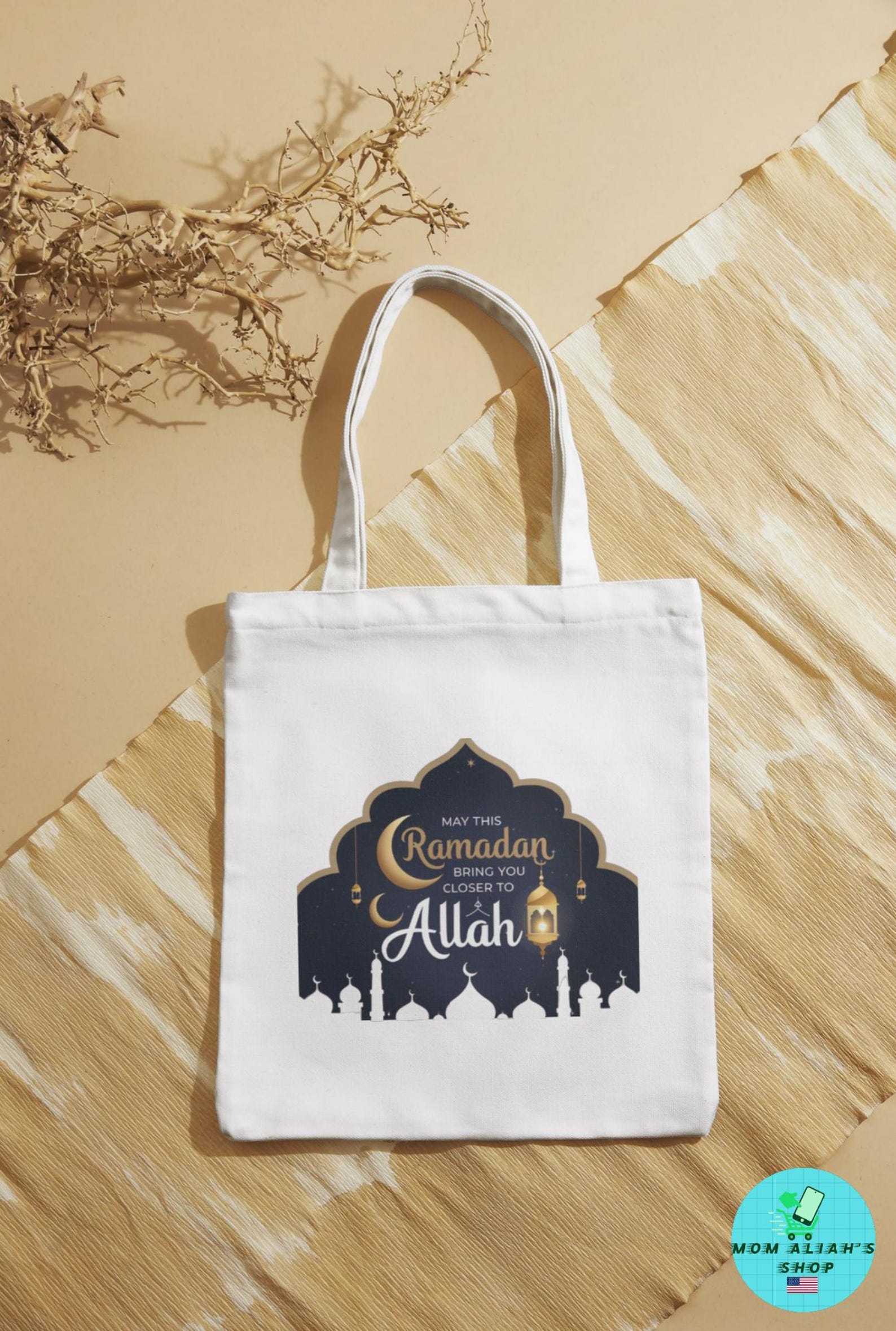 Ramadan Wishes Tote Bag, Islamic Holiday Gift, Reusable Shoulder Bag ...
