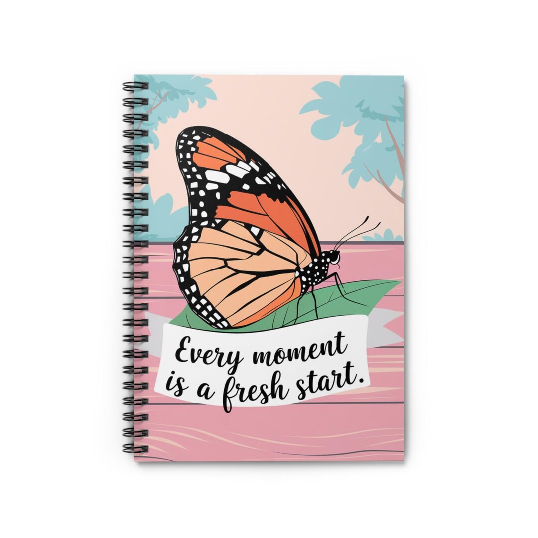 Butterfly Spiral Notebook - Cute School Journal, Lined Diary, Writing ...
