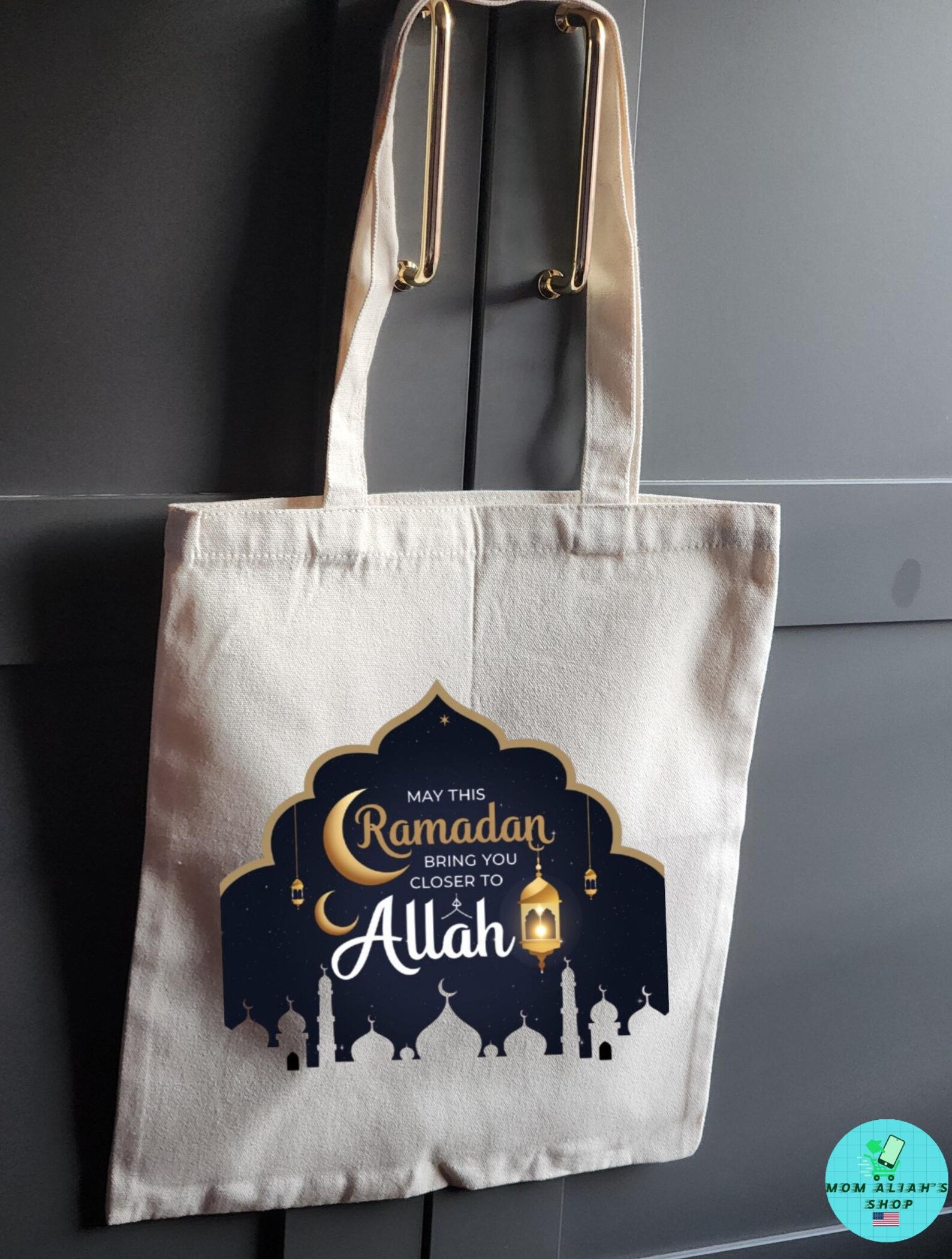 Ramadan Wishes Tote Bag, Islamic Holiday Gift, Reusable Shoulder Bag ...