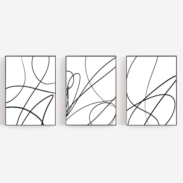 Abstract Lines Wall Art - Etsy