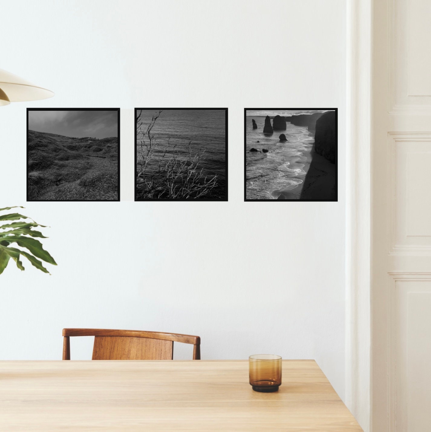 Square Photo Prints Black and White Nature Photography, 3 Piece Wall ...