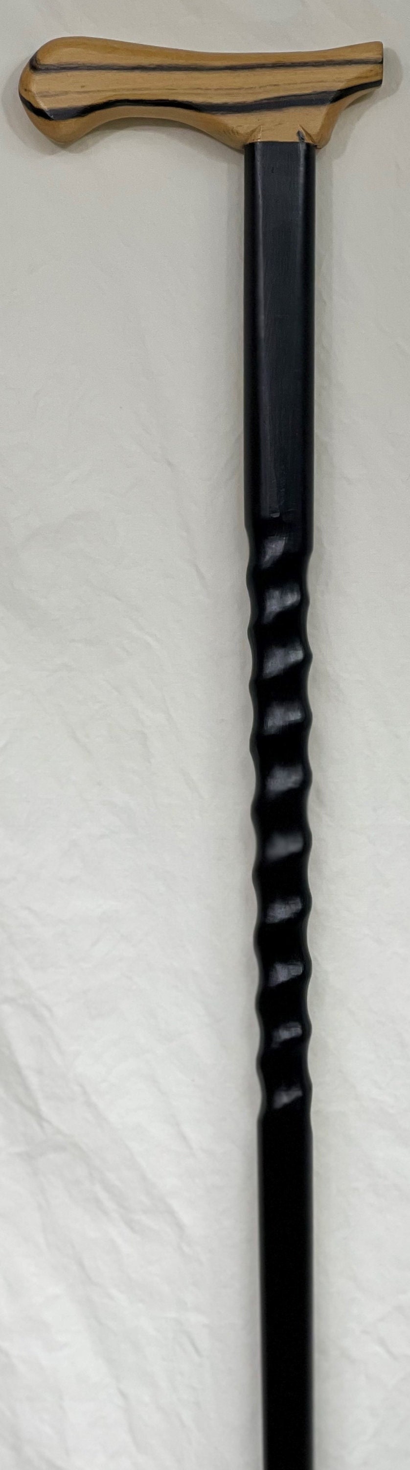 Ebony Walking Cane With Black and White Ebony Handle - Etsy