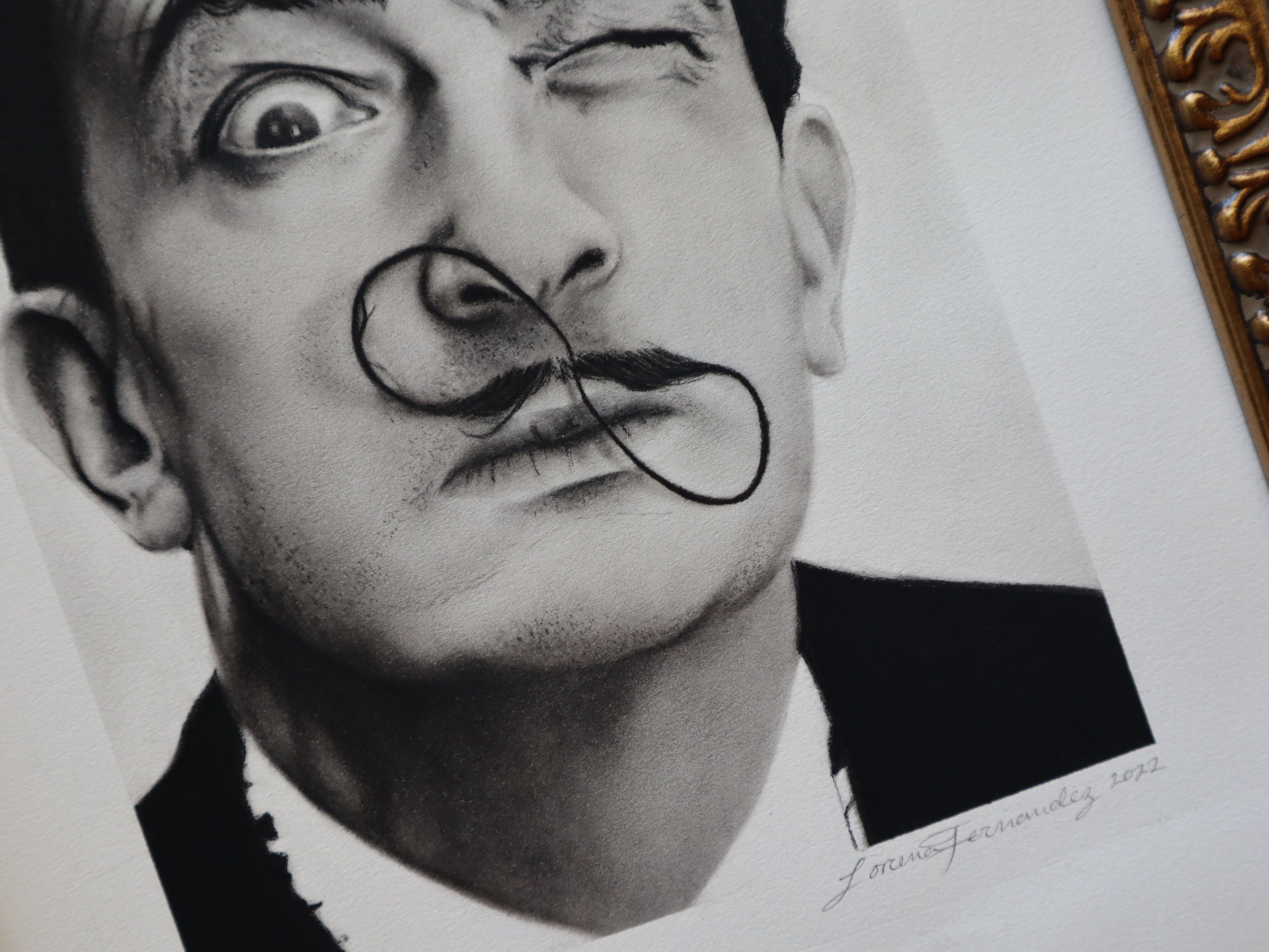 Salvador Dali Original Charcoal Drawing, Hyper-realism, Fine Art ...