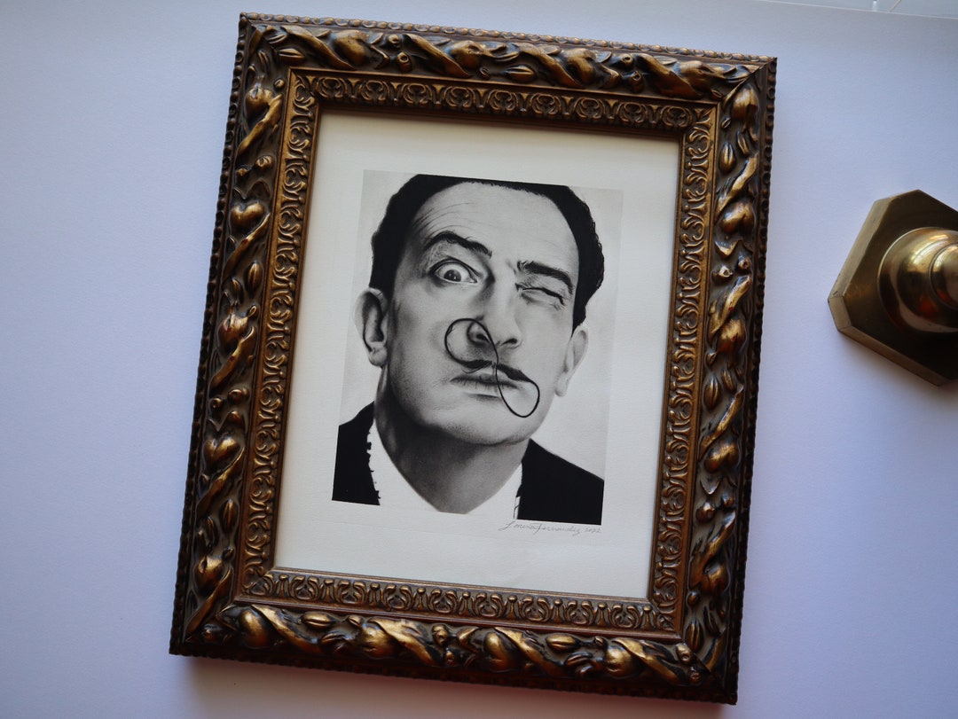 Salvador Dali Original Charcoal Drawing, Hyper-realism, Fine Art ...
