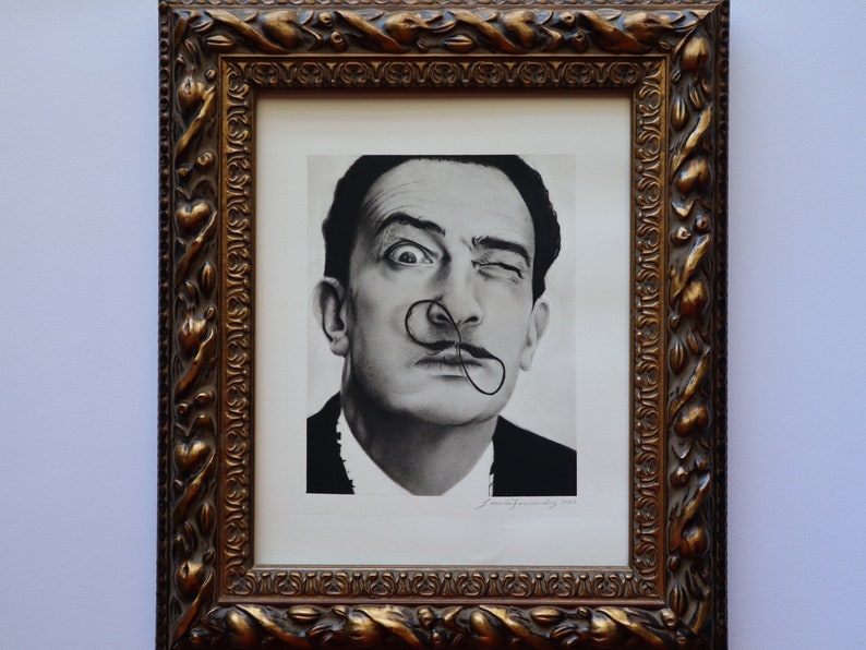 Salvador Dali Original Charcoal Drawing, Hyper-realism, Fine Art ...