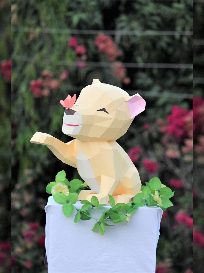 León 3d paper craft SVG y PDF / León 3d paper craft jugando con ...