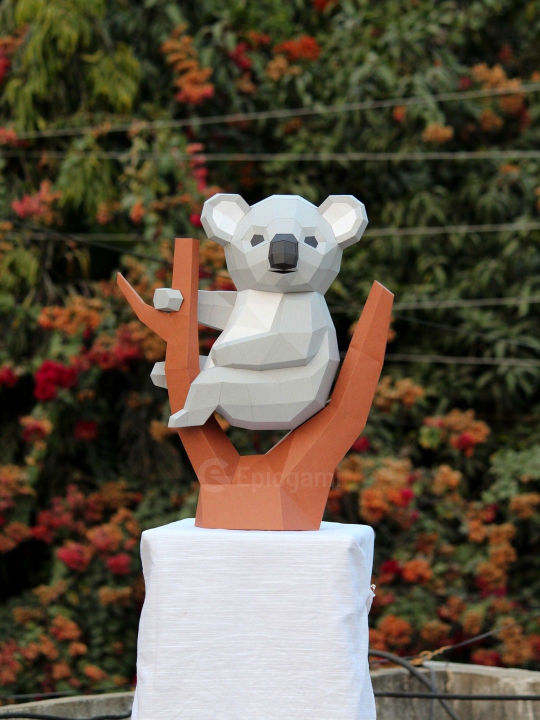 Koala 3d Paper Craft SVG and PDF, 3d Paper Craft Koala, Low Poly 3d ...