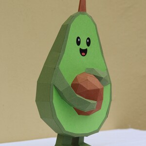 3D Papercraft Avocado Model SVG and PDF Diy Paper Model Sculpture ...