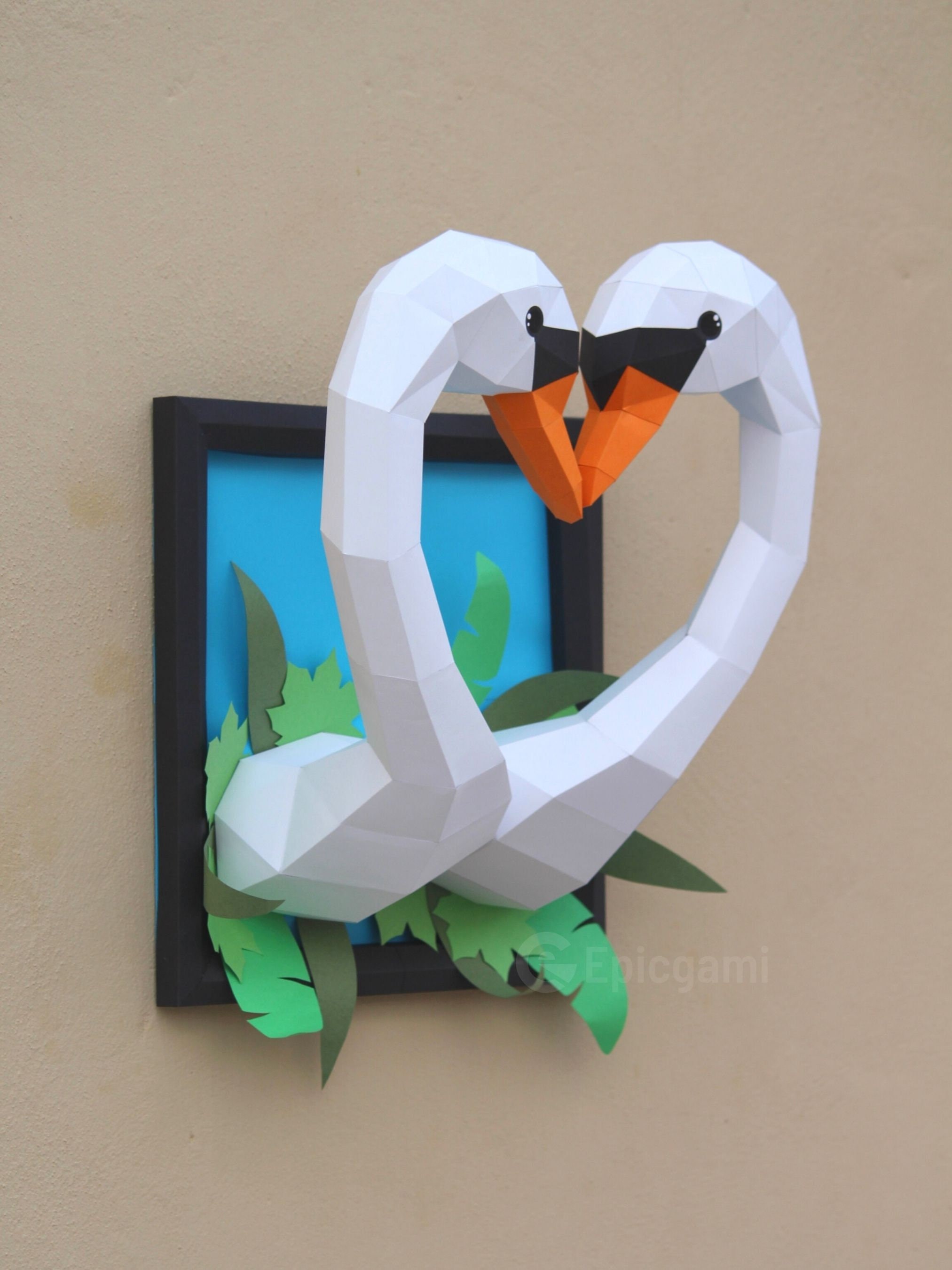 Swan Papercraft SVG and PDF DIY Swan Model Papercraft Swan - Etsy Hong Kong