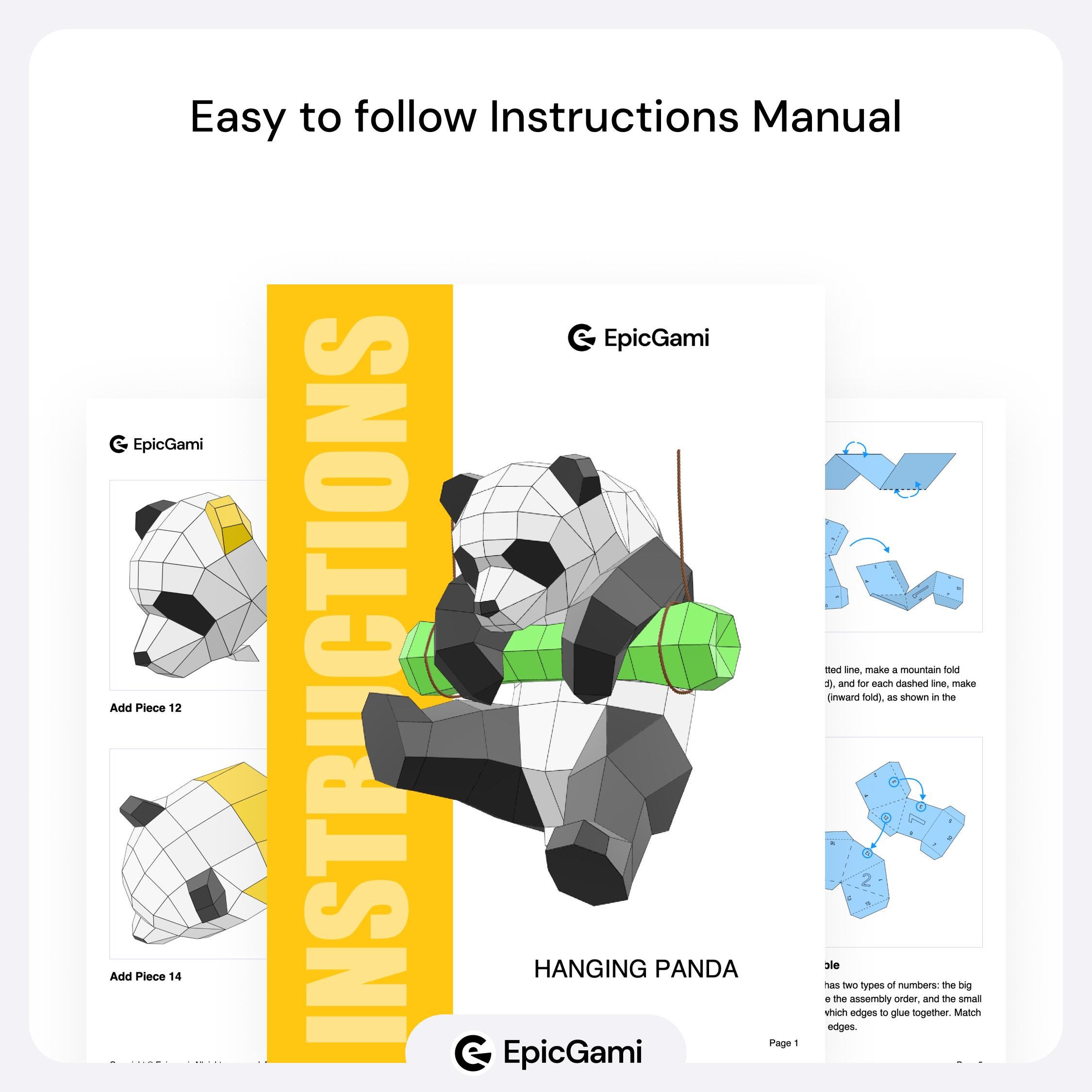Panda Paper Craft 3d Diy Papercraft Template for Paper Crafting Low ...