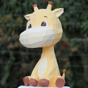 Giraffe 3d Paper Craft Template SVG and PDF | 3d Paper Craft Giraffe ...