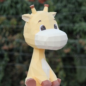 Giraffe 3d Paper Craft Template SVG and PDF | 3d Paper Craft Giraffe ...