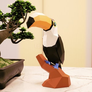 Toucan 3d Paper Craft Template SVG and PDF, DIY Papercraft Toucan Model ...