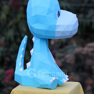 Dinosaur 3d Paper Craft Template SVG and PDF | Low Poly 3d Paper Craft ...