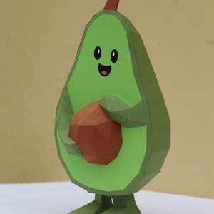 3D Papercraft Avocado Model SVG and PDF Diy Paper Model Sculpture ...