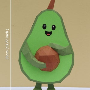 Avocado 3d Paper Craft Model SVG and PDF | Diy 3d Paper Craft Avocado ...